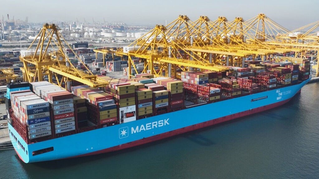 Ane Maersk, the world’s first large green methanol-enabled vessel, makes her first call in Dubai ...